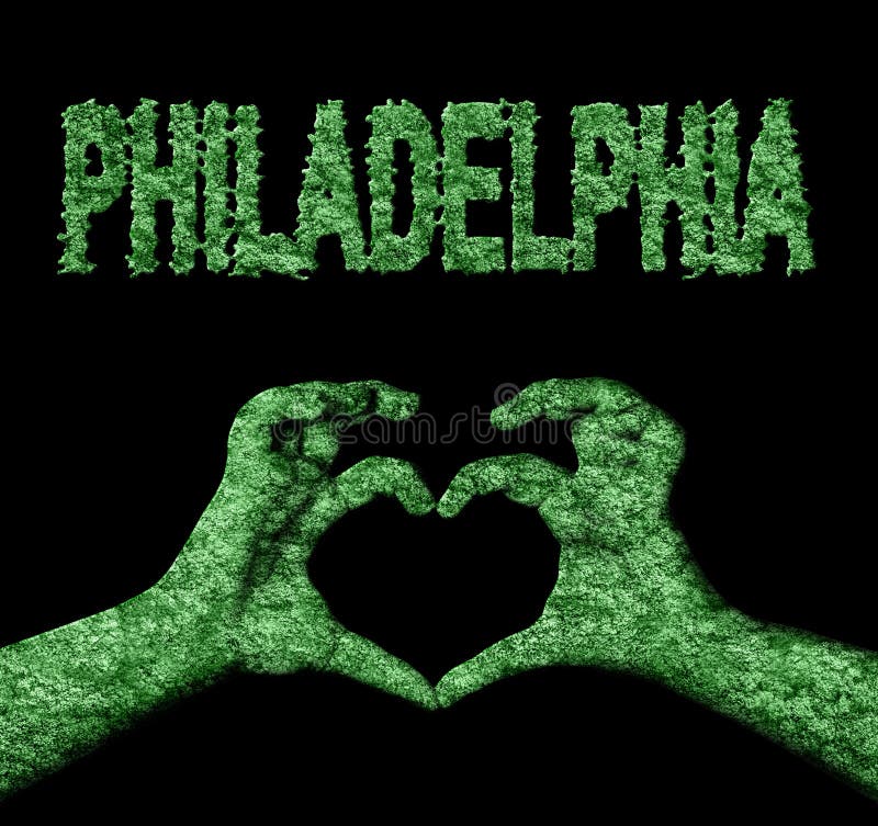 Philadelphia Heart Hands Nature Stock Illustration - Illustration of ...