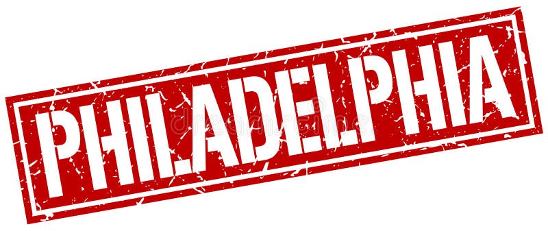 Philadelphia Red Square Stamp Stock Vector - Illustration of ...