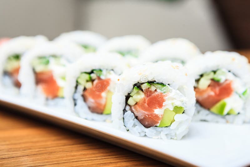 Philadelphia roll set stock photo. Image of dinner, ginger - 108886940