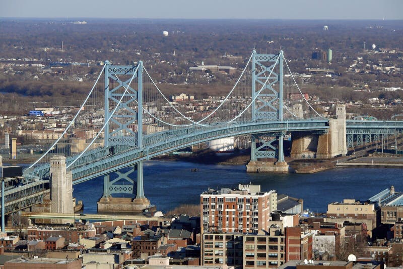 Philadelphia S Ben Franklin Bridge Stock Photo - Image of steel, large ...