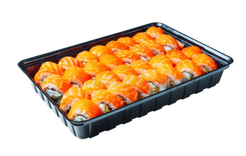 Philadelphia Set Rolls in Box Isolated on White. Ready for Clipping ...