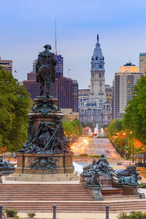 Philadelphia Skyline at Night Stock Image - Image of building, downtown ...