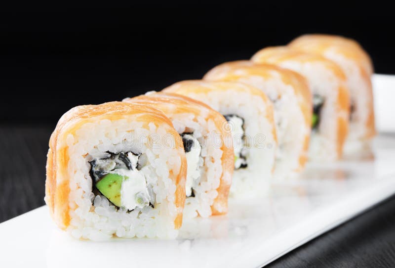 Philadelphia Sushi rolls stock image. Image of dinner - 59818491