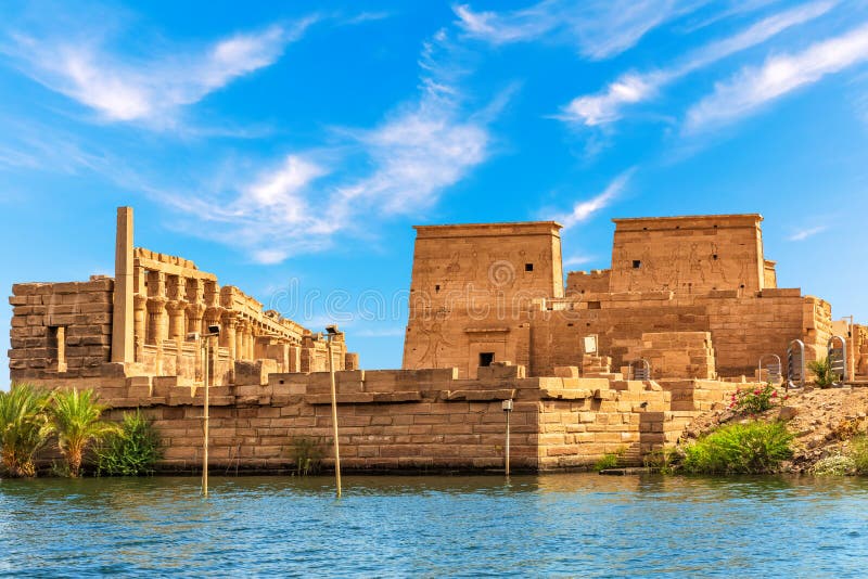Philae Temple on Agilkia Island, Nile View, Aswan, Egypt Stock Photo ...
