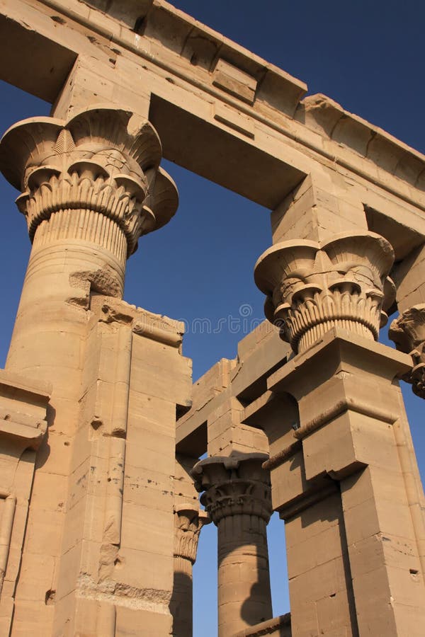 Philae temple columns stock photo. Image of ruins, civilization - 17182816
