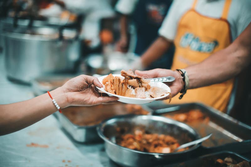 Philanthropists Donate Food and Help the Poor : Concept of Feeding ...