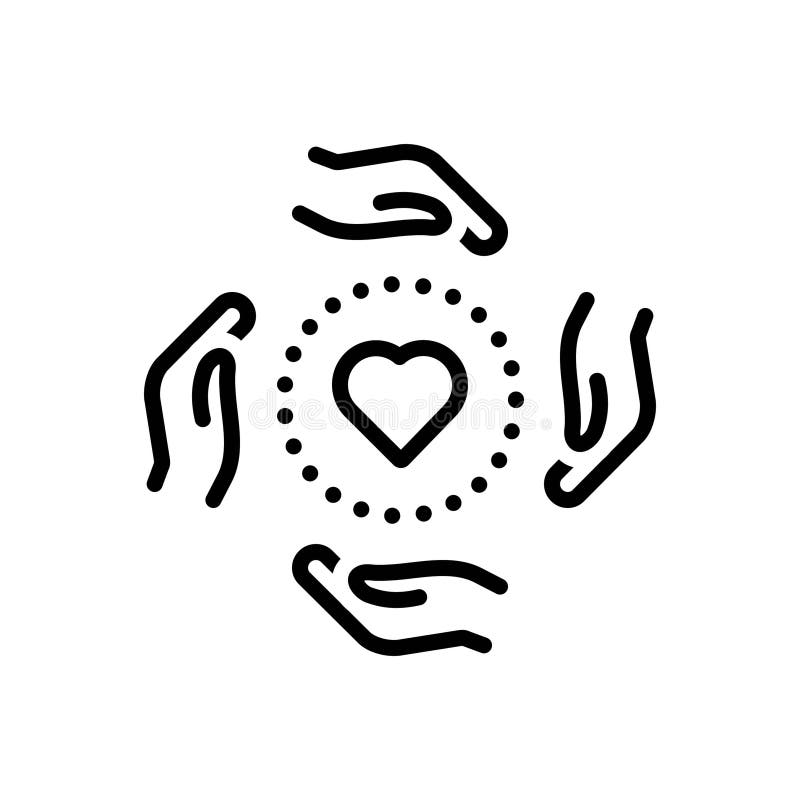 Black Line Icon for Philanthropy, Benevolence and Helpful Stock ...