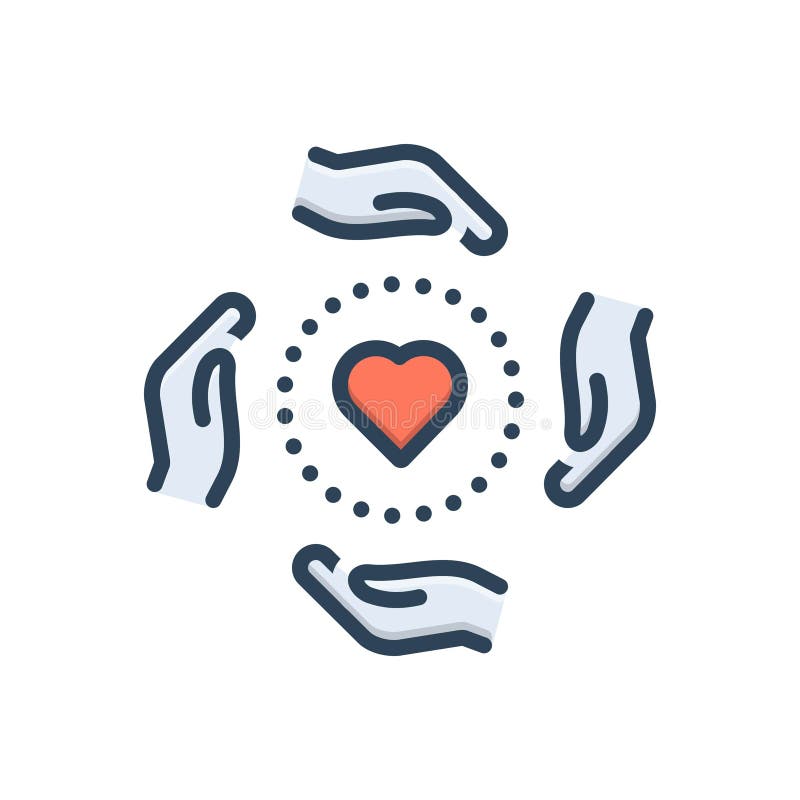Color Illustration Icon for Philanthropy, Benevolence and Helpful Stock ...