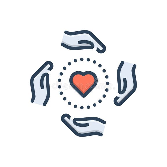 Color Illustration Icon for Philanthropy, Benevolence and Helpful Stock ...