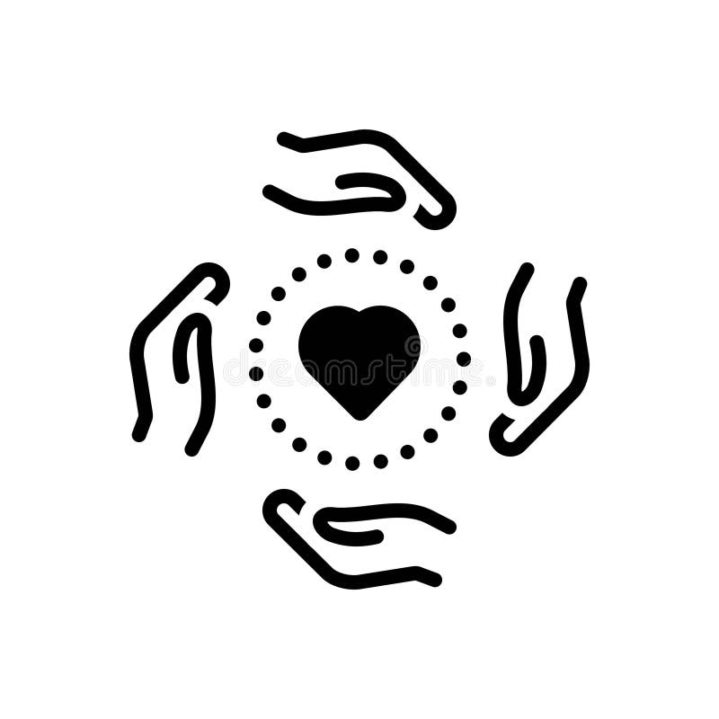 Black Solid Icon for Philanthropy, Benevolence and Helpul Stock ...