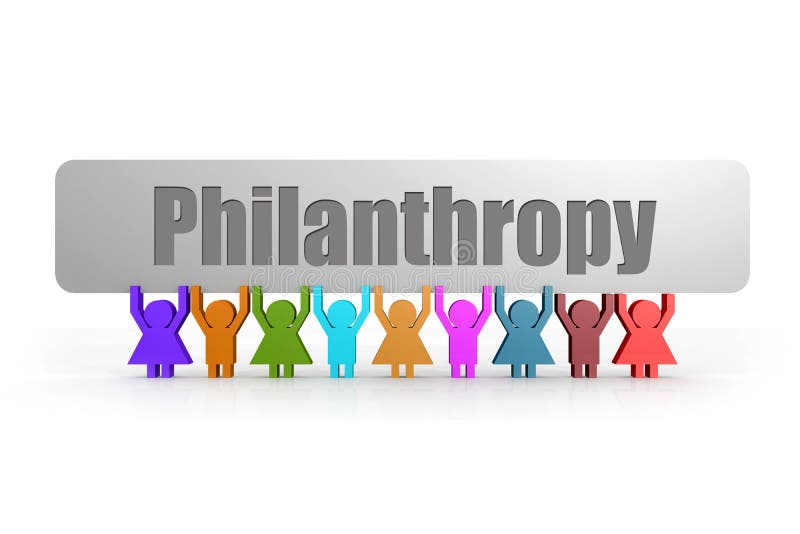 Philanthropy Word on a Banner Hold by Group of Puppets Stock ...