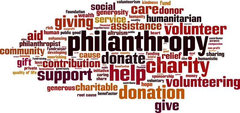 Philanthropy word cloud stock vector. Illustration of generosity ...