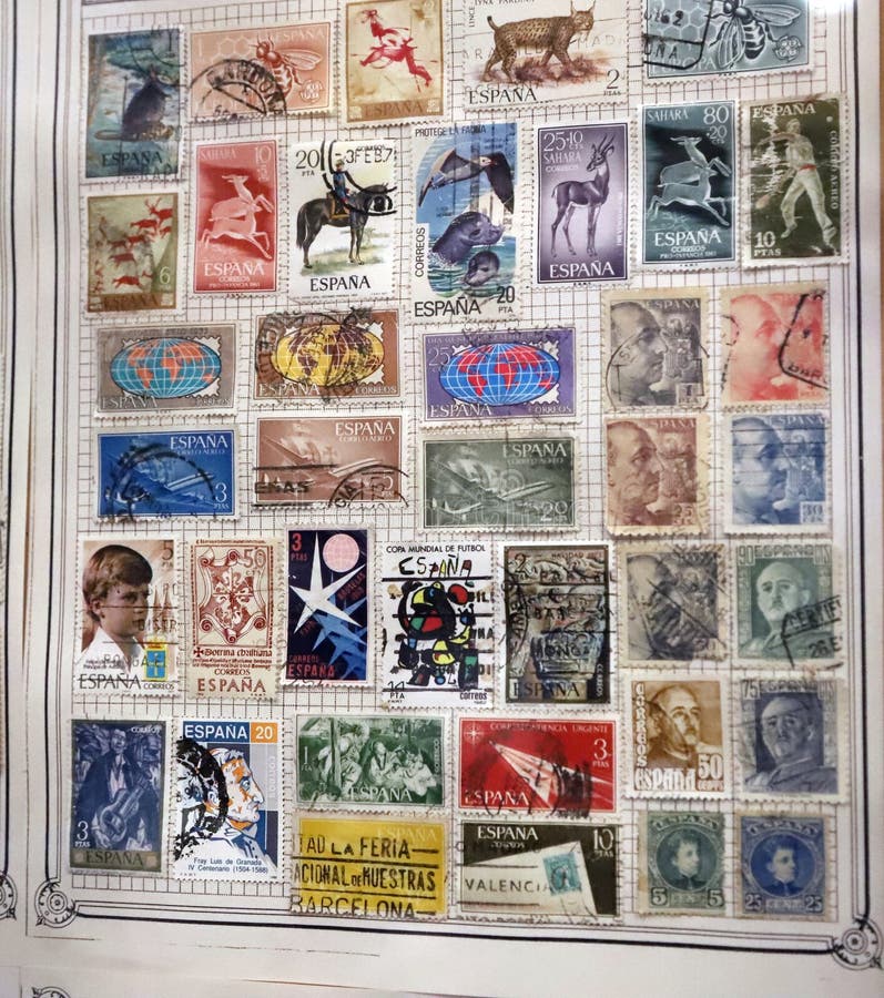 Philatelic Collection of Spanish Stamps. Stamps from Spain. Philately ...