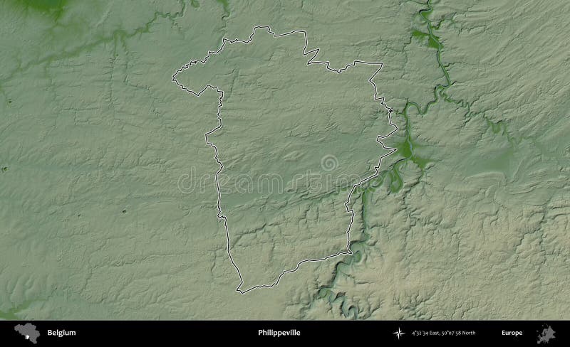 Philippeville Outlined, Belgium. Physical Stock Illustration ...