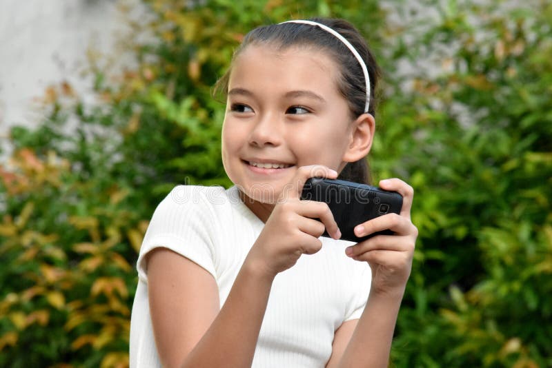 Philippina Children and Happiness Using Cell Phone Stock Image - Image ...