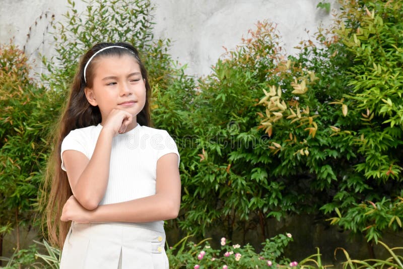 A Philippina Girl Decision Making Outside Stock Photo - Image of asian ...