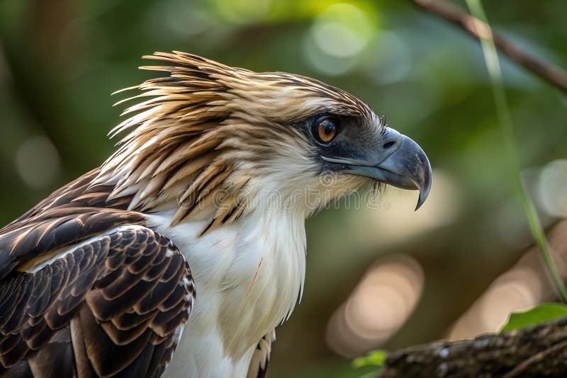 Philippine Eagle Observing from Its Breathtaking Tree Roost. Red Book ...