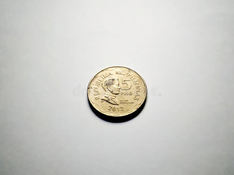 Philippine Five Peso Coin stock image. Image of peso - 266438029