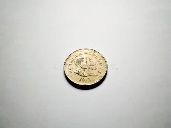 Philippine Five Peso Coin stock image. Image of peso - 266438029