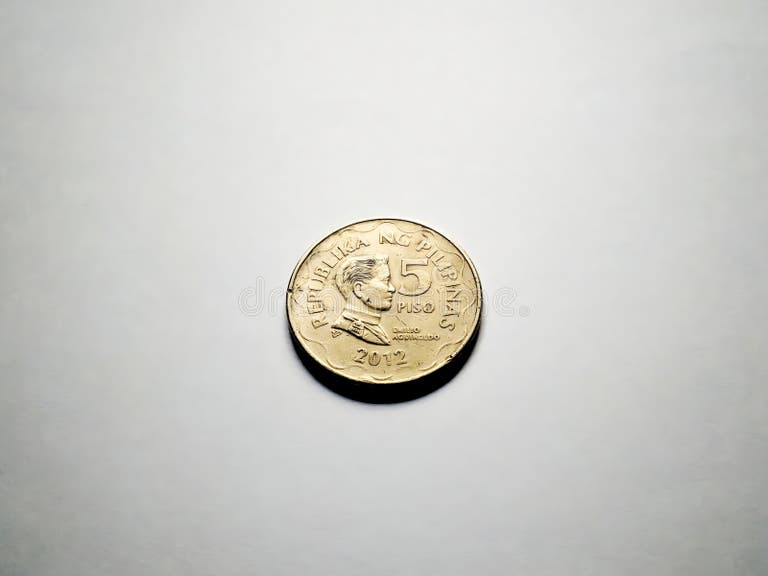 Philippine Five Peso Coin stock image. Image of peso - 266438029
