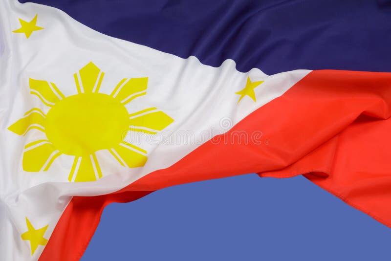 Philippine Flag Draped Over a Wooden Background Stock Image - Image of ...