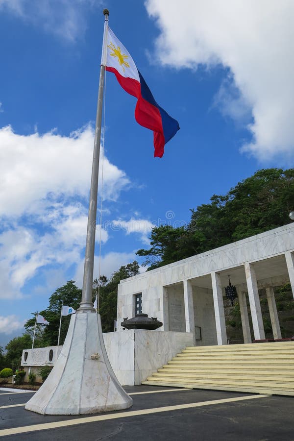 Philippine Flag & Mount Samat Shrine Stock Photo - Image of travel ...