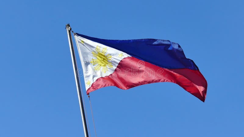Philippine Flag Waving on the Air Stock Footage - Video of nation ...