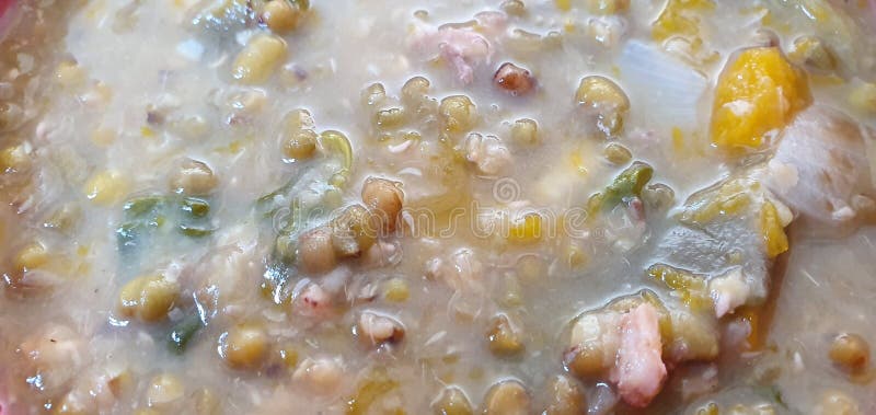 Philippine Food: Mongo Cooked with Vegetables and Meat Stock Image ...