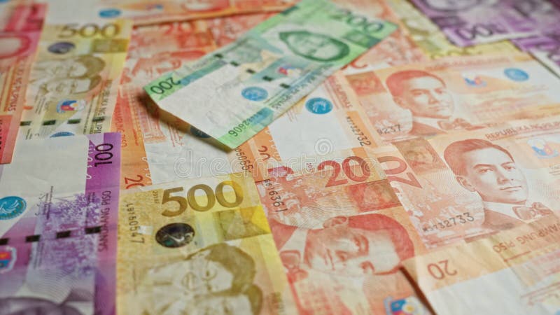 Philippine Pesos Banknotes Scattered in a Vibrant Layout Showcasing ...