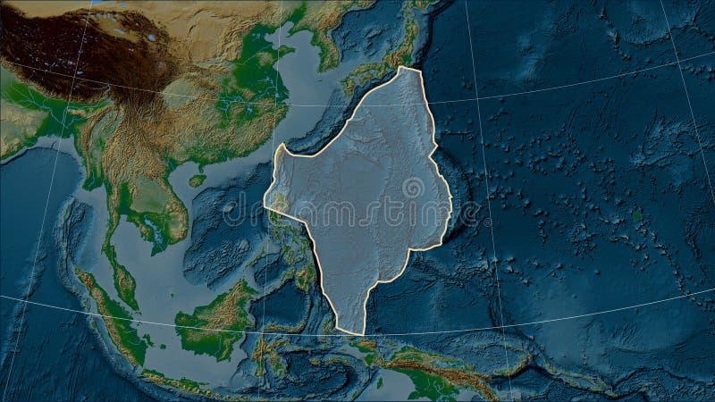 Philippine Sea Tectonic Plate. Physical Map Stock Illustration ...