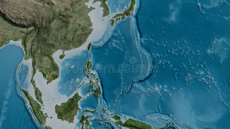 Philippine Sea Tectonic Plate - Raster. Satellite Stock Illustration ...