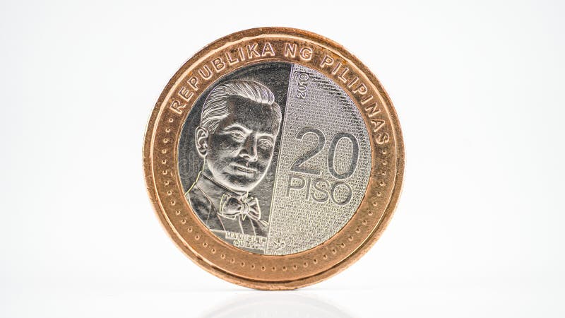 Philippine Twenty Pesos Coins Stock Photo - Image of high, closeup ...