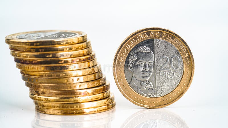 Philippine Twenty Pesos Coins Stock Photo - Image of digital, close ...
