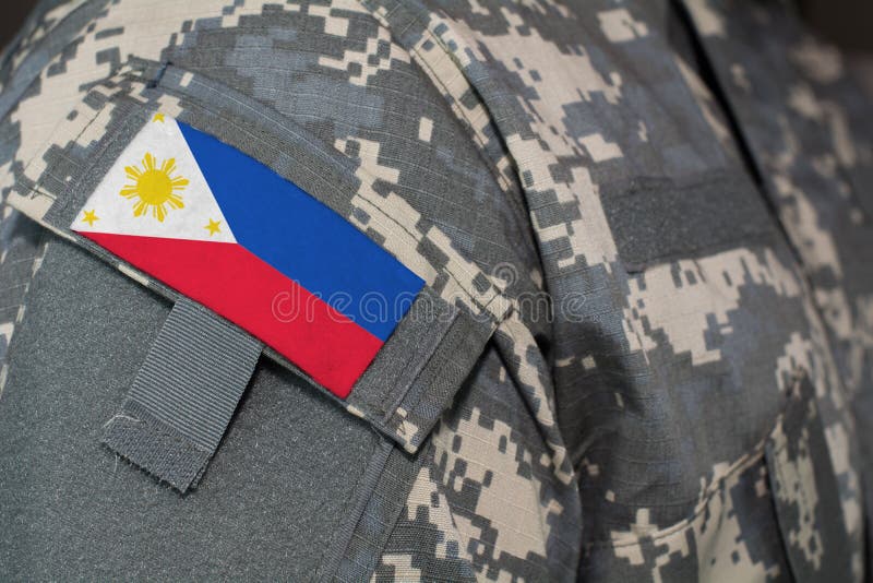Philippines Army Uniform Patch Flag on Soldiers Arm. Military Concept ...
