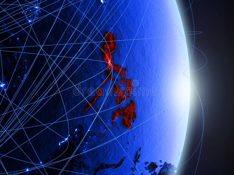 Philippines on digital map stock illustration. Illustration of country ...