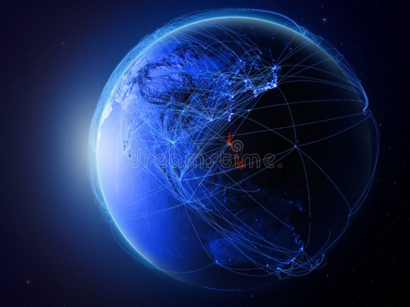 Philippines on Blue Earth with Network Stock Illustration ...