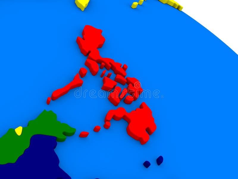 Philippines on Globe from Space Stock Illustration - Illustration of ...