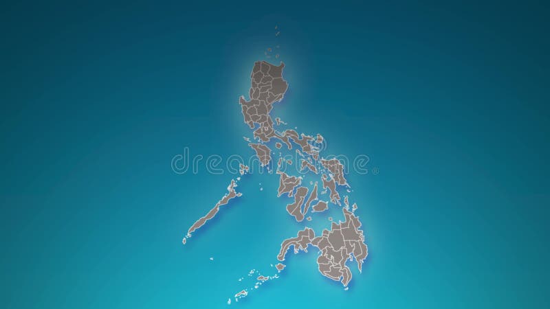 Philippines Country Map with Zoom in Realistic Clouds Fly through ...