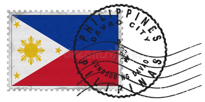 Philippines Davao City Stamp National Flag and Postmark Stock ...