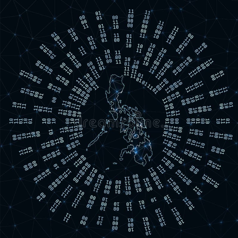 Philippines digital map. stock vector. Illustration of bright - 187517837