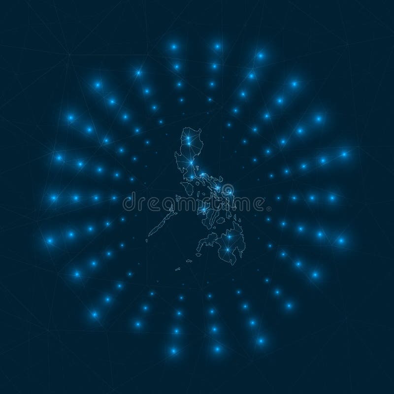 Philippines digital map. stock vector. Illustration of futuristic ...