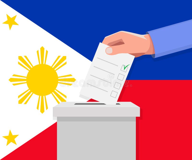 Philippines Election Concept. Hand Puts Vote Bulletin Stock Vector ...