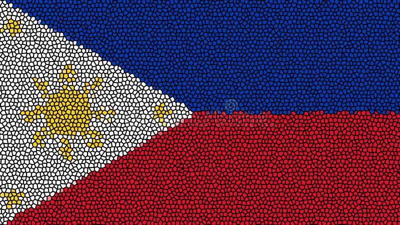Philippines Flag in an Abstract Mosaic Style, Creative Geometric Tile ...