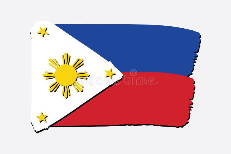Philippines Flag with Colored Hand Drawn Lines in Vector Format Stock ...