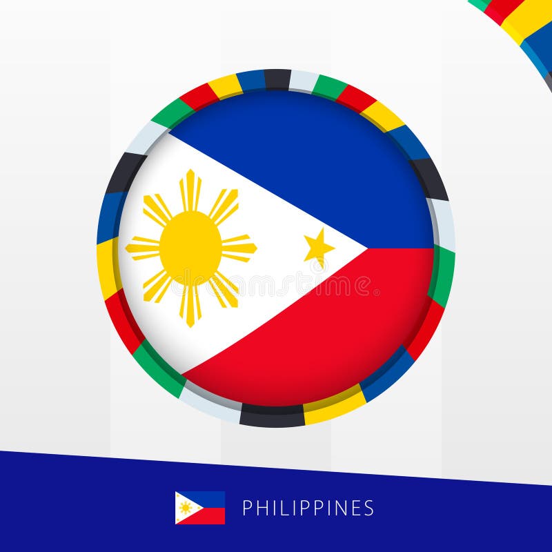 Philippines Flag with Colorful Circle Border Stock Vector ...