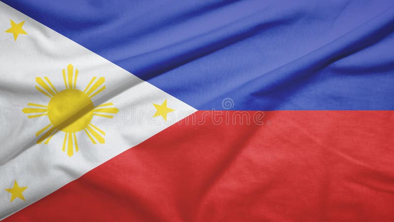 Philippines Flag with Fabric Texture Stock Photo - Image of flag ...