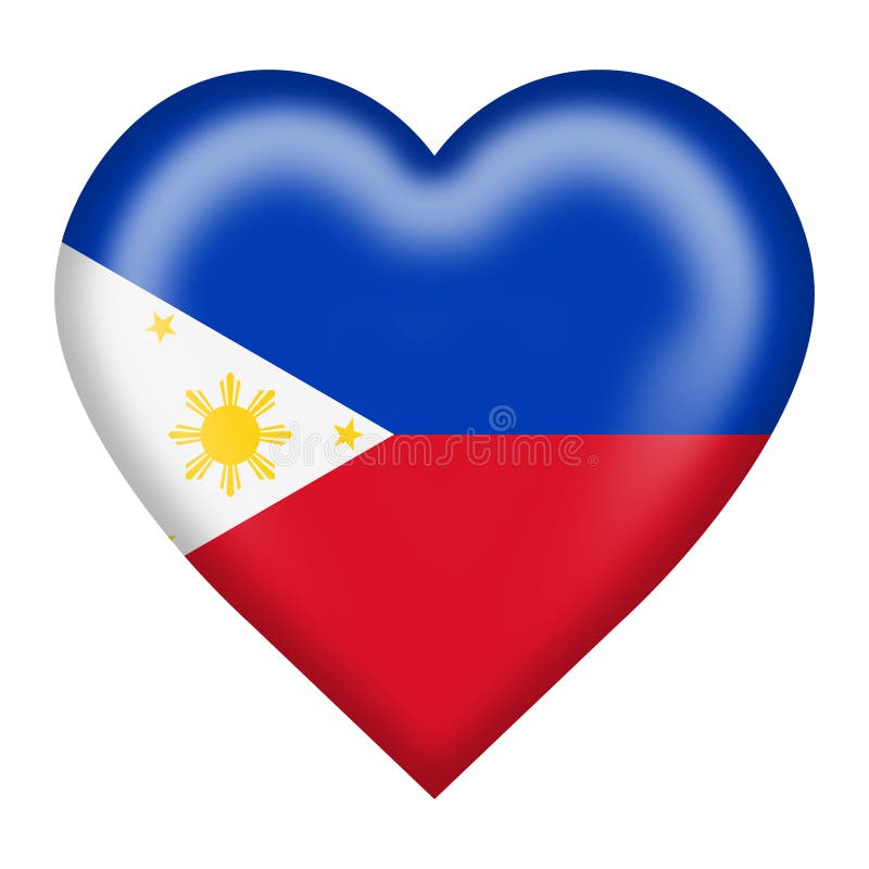 Philippines Flag Heart Button with Clipping Path Stock Illustration ...