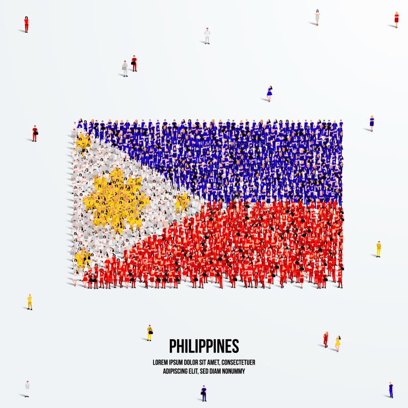 Philippines Flag. a Large Group of People Form To Create the Shape of ...