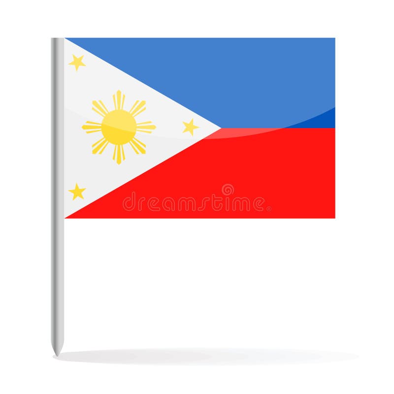 Philippines Flag Pin Vector Icon Stock Illustration - Illustration of ...