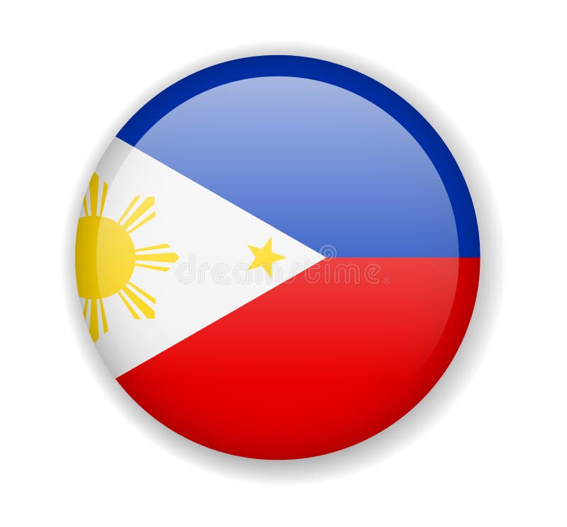 Philippines Flag Icon stock vector. Illustration of button - 2060469